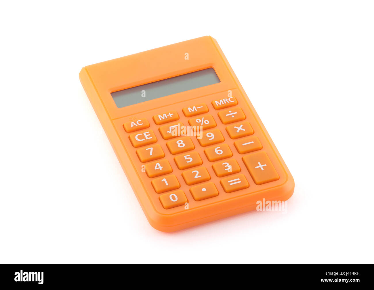 Orange calculator isolated on white with clipping path Stock Photo - Alamy
