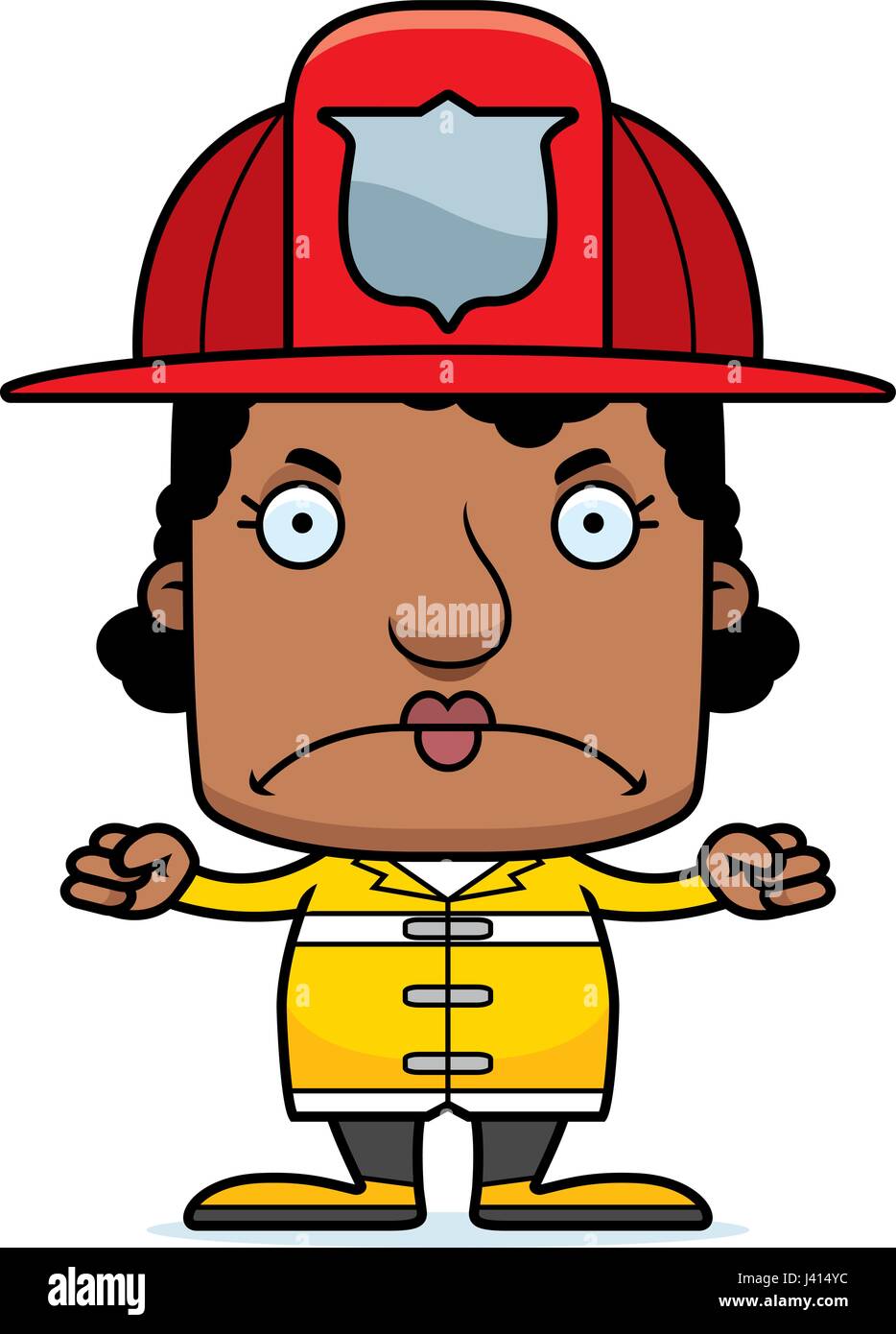 A cartoon firefighter woman looking angry Stock Vector Image & Art - Alamy