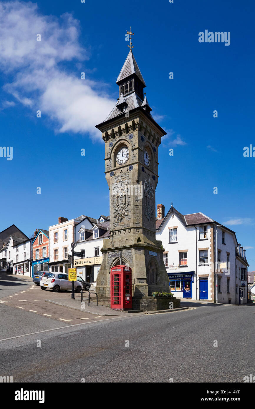 Knighton Clock Tower Knighton Powys Wales UK Stock Photo - Alamy