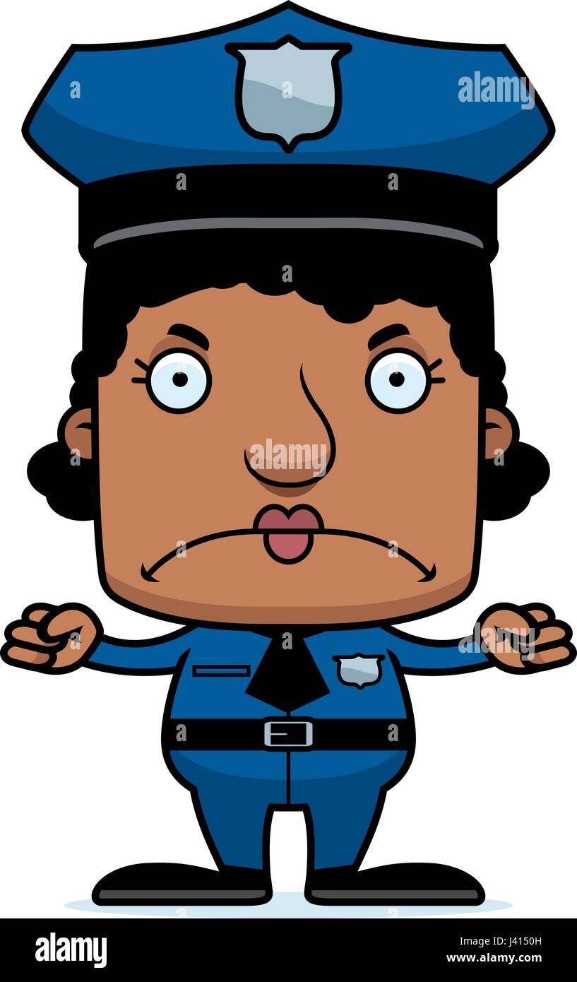 A cartoon police officer woman looking angry Stock Vector Image & Art ...