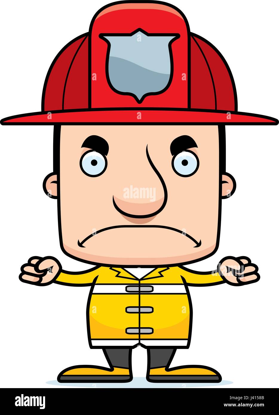 A cartoon firefighter man looking angry Stock Vector Image & Art - Alamy