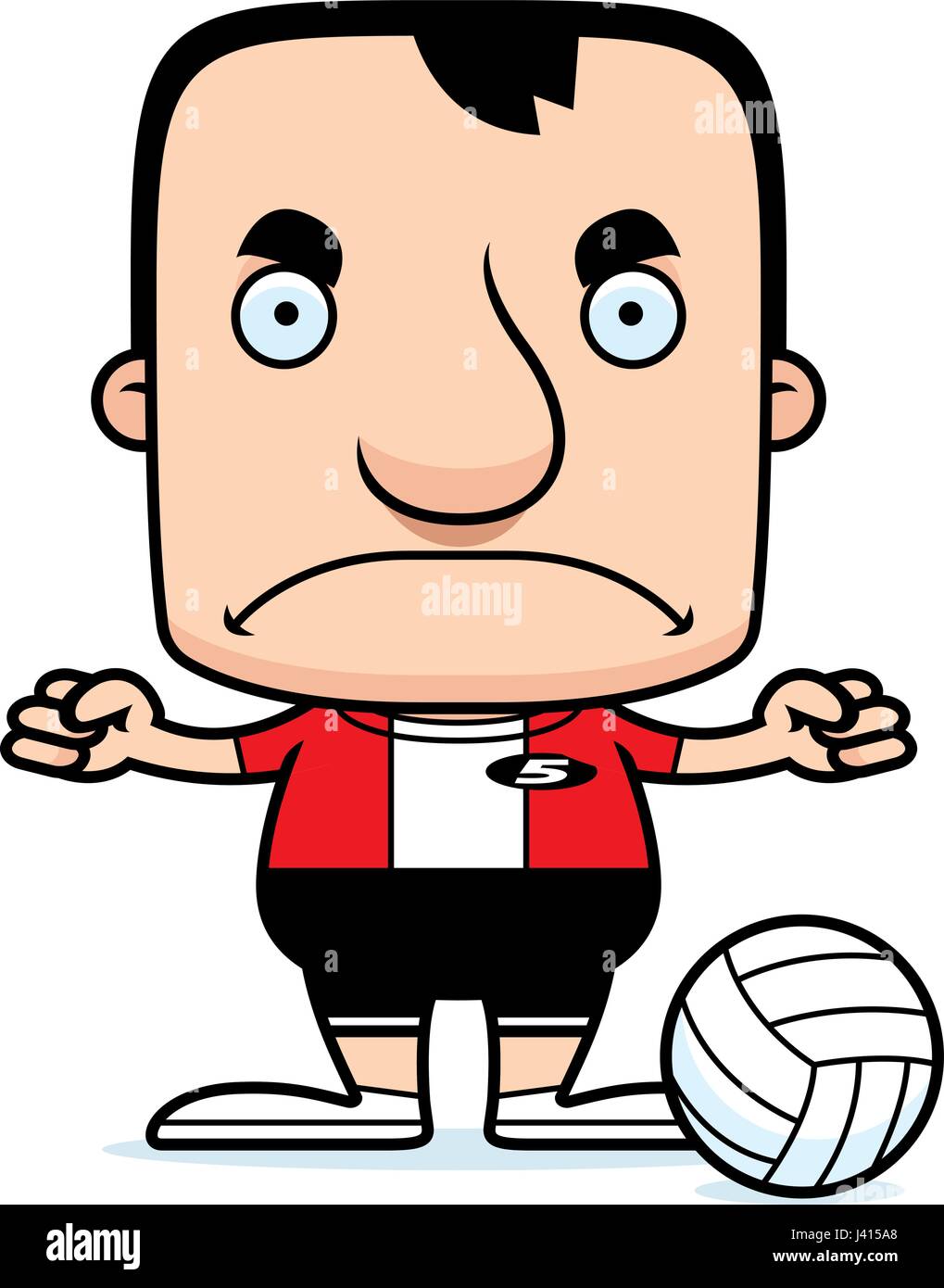 A cartoon volleyball player man looking angry Stock Vector Image & Art ...