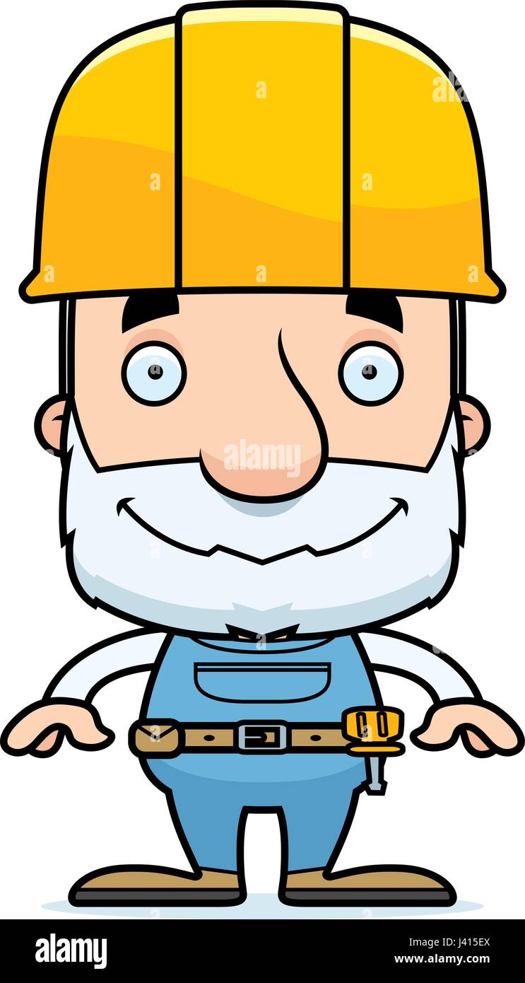 A cartoon construction worker man smiling Stock Vector Image & Art - Alamy