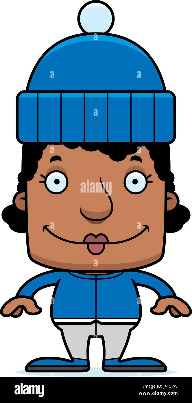 A cartoon winter woman smiling Stock Vector Image & Art - Alamy