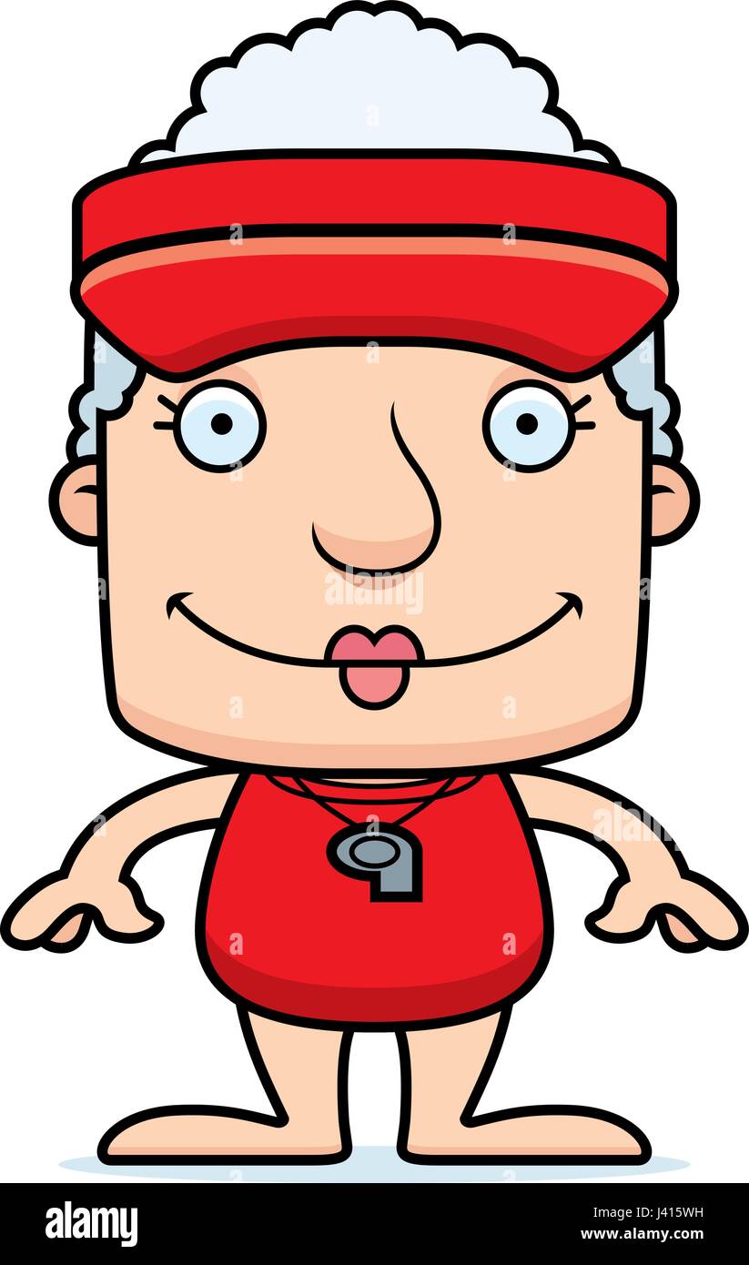 A Cartoon Lifeguard Woman Smiling Stock Vector Image And Art Alamy