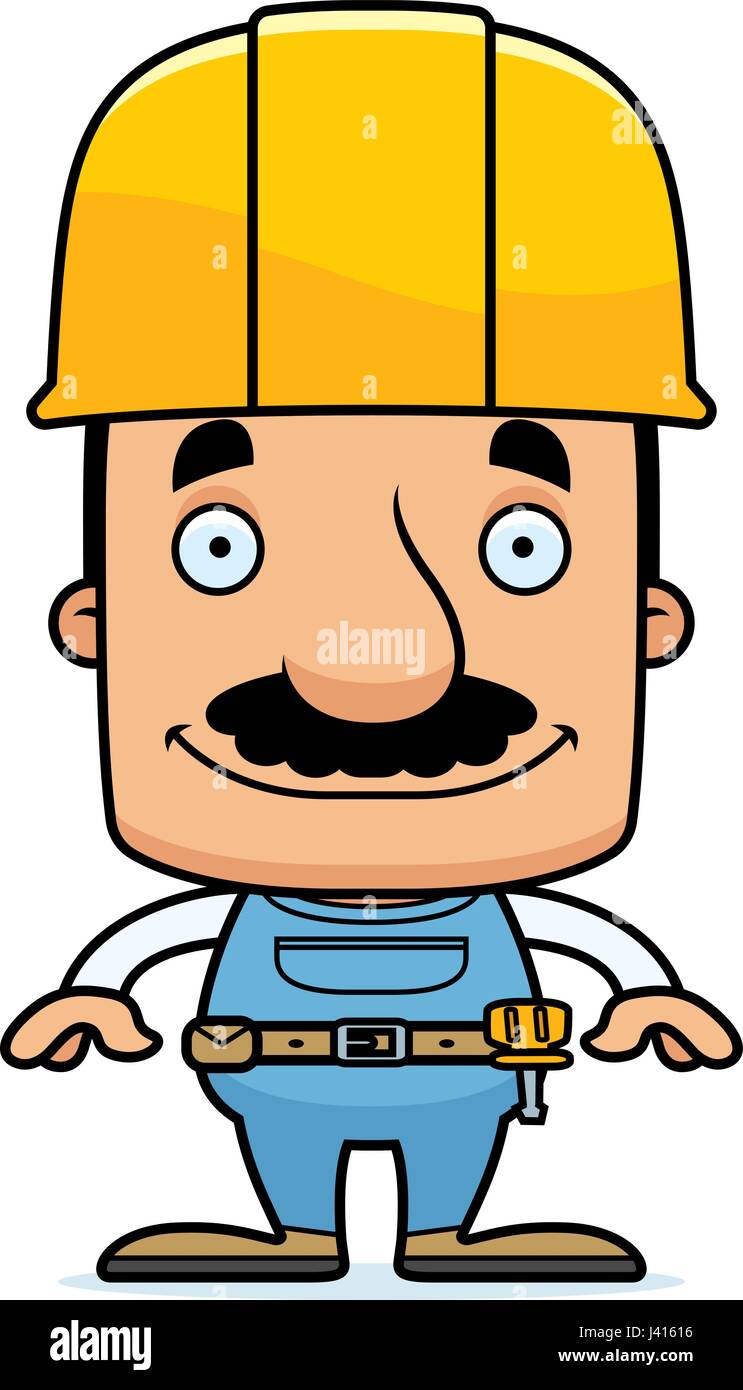 A cartoon construction worker man smiling Stock Vector Image & Art - Alamy