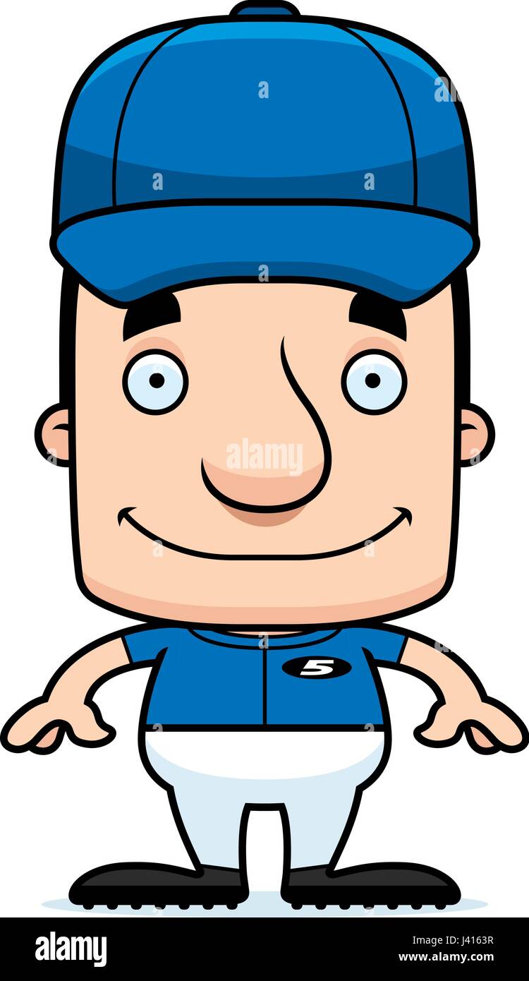 A cartoon baseball player man smiling Stock Vector Image & Art - Alamy