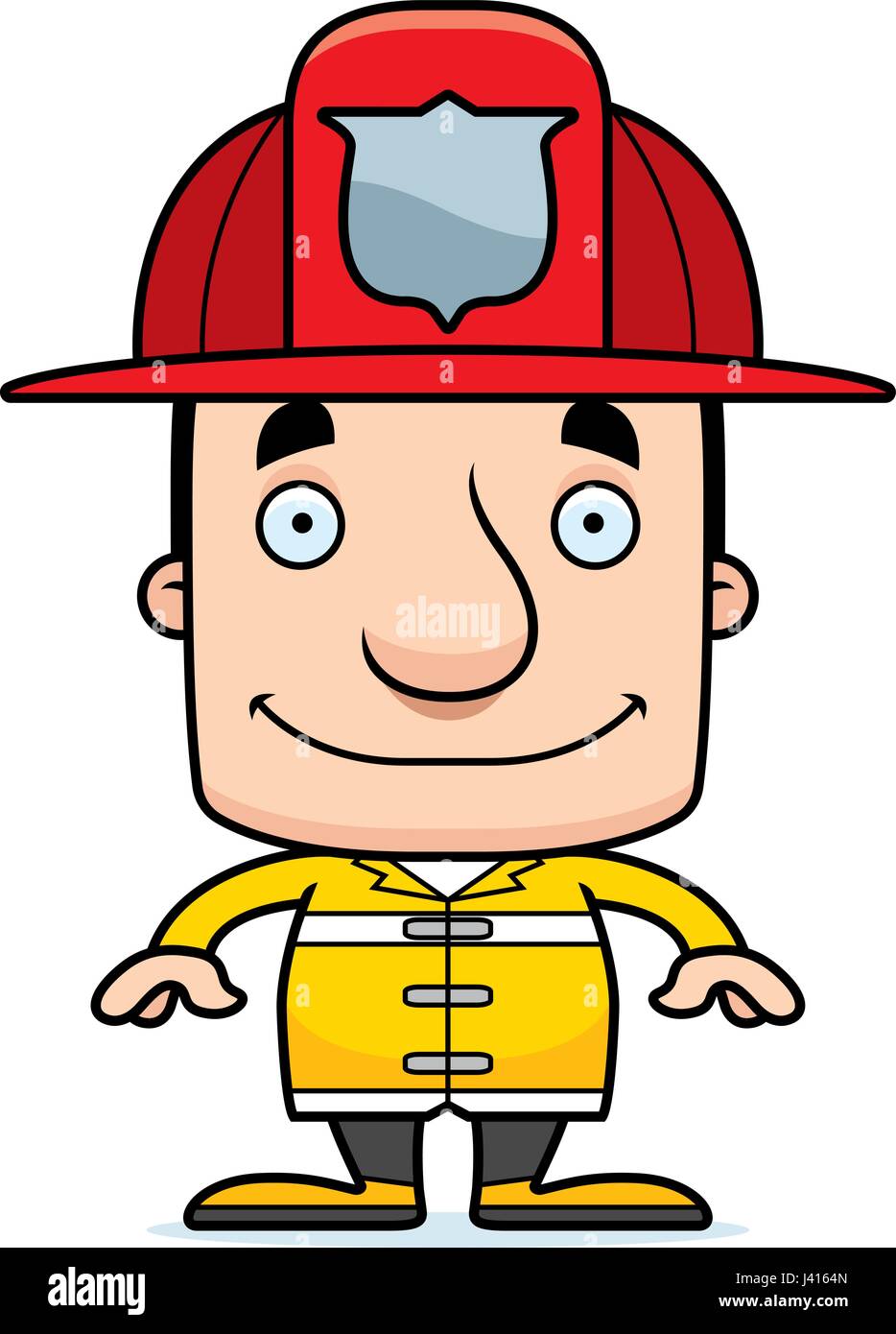 A cartoon firefighter man smiling Stock Vector Image & Art - Alamy