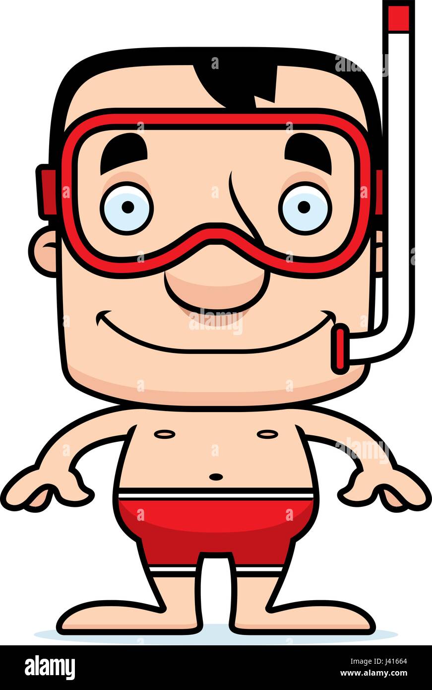 A cartoon snorkeler man smiling Stock Vector Image & Art - Alamy