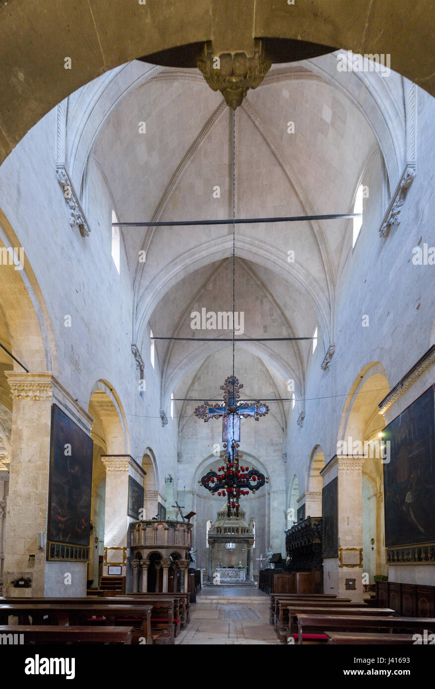 Interior of St. Lawrence Cathedral in Trogir, Croatia Stock Photo - Alamy