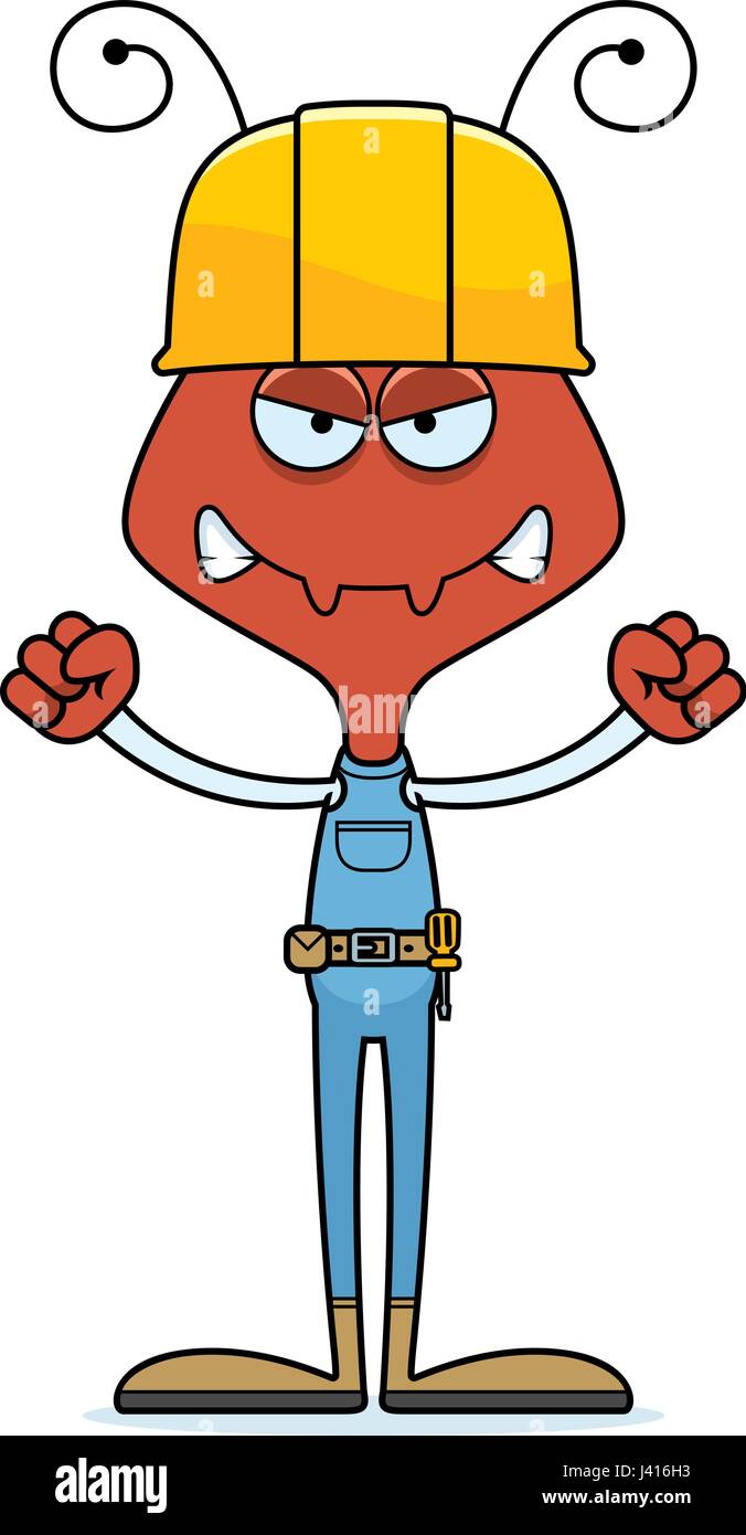 A cartoon construction worker ant looking angry Stock Vector Image ...