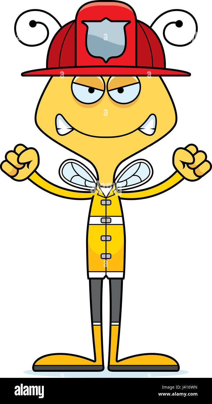 A cartoon firefighter bee looking angry Stock Vector Image & Art - Alamy