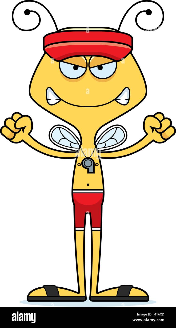 A cartoon lifeguard bee looking angry Stock Vector Image & Art - Alamy