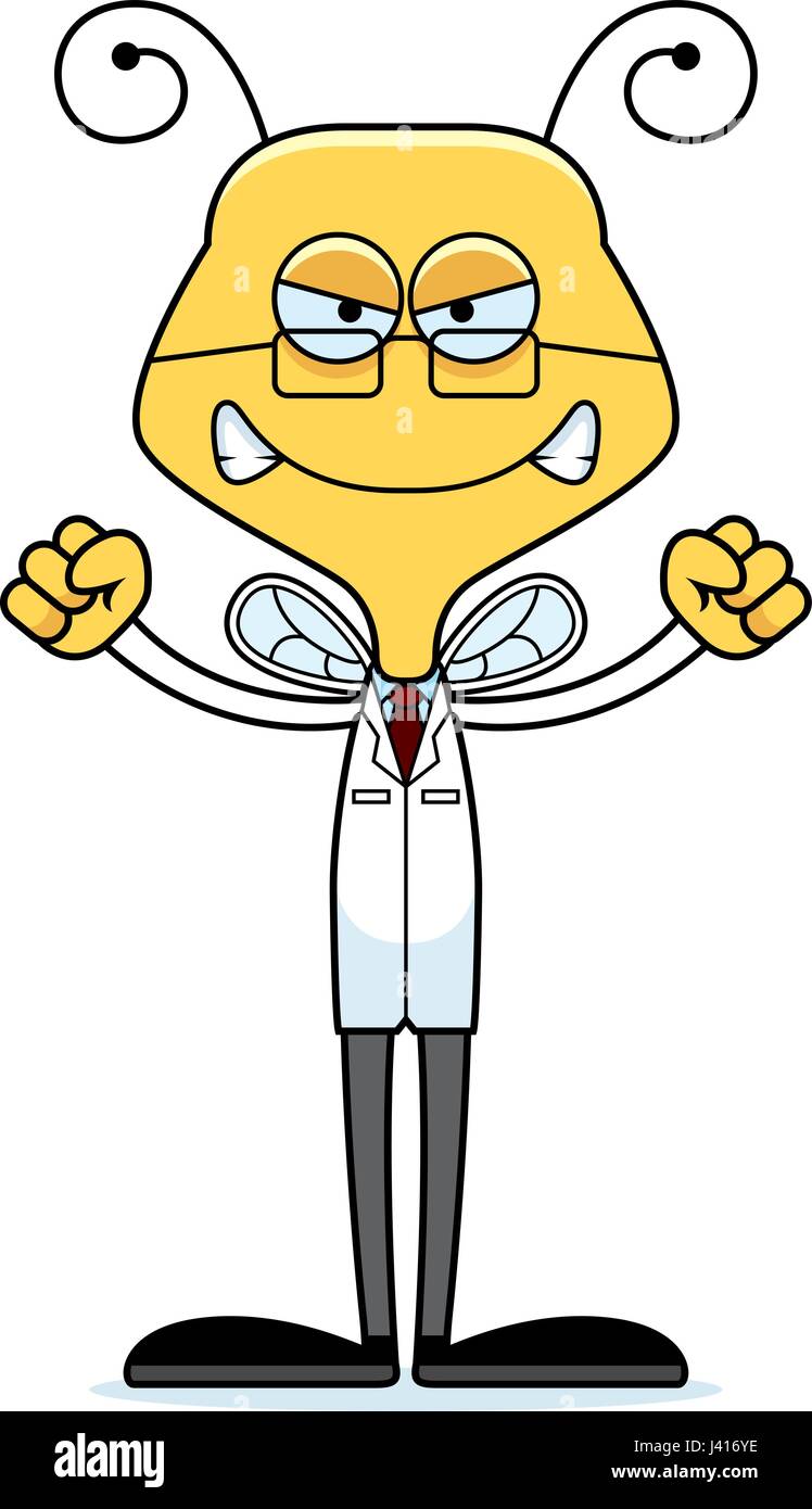 A cartoon scientist bee looking angry Stock Vector Image & Art - Alamy