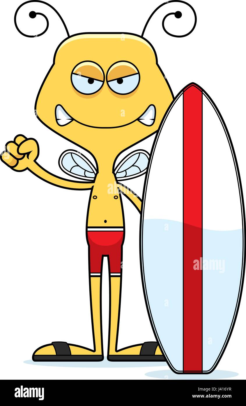 A cartoon surfer bee looking angry Stock Vector Image & Art - Alamy
