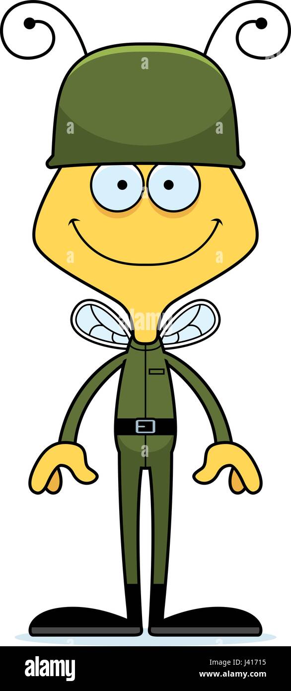 A cartoon soldier bee smiling Stock Vector Image & Art - Alamy