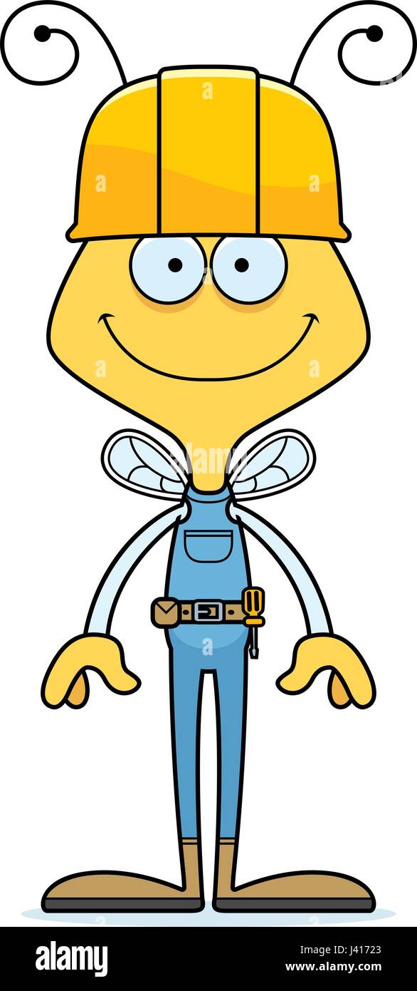 A cartoon construction worker bee smiling Stock Vector Image & Art - Alamy