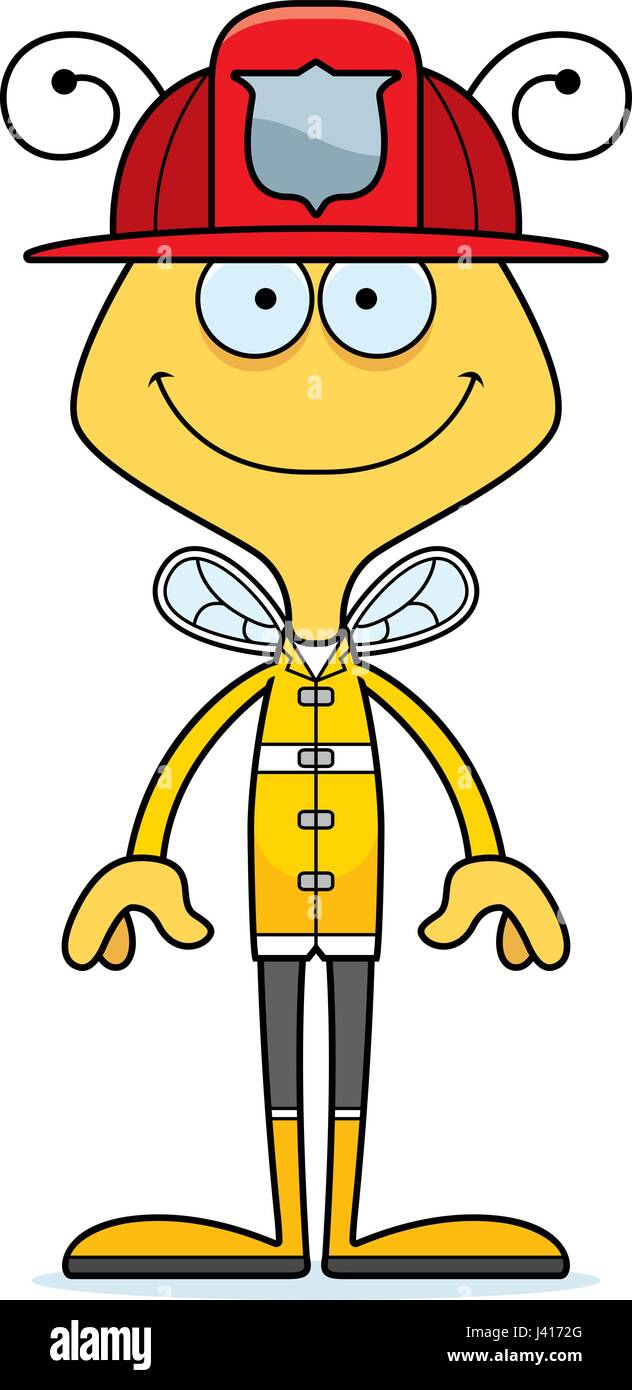 A cartoon firefighter bee smiling Stock Vector Image & Art - Alamy