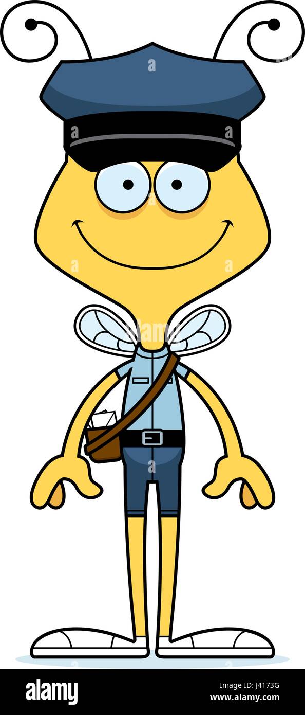 A cartoon mail carrier bee smiling Stock Vector Image & Art - Alamy