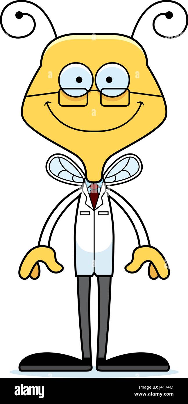 A cartoon scientist bee smiling Stock Vector Image & Art - Alamy
