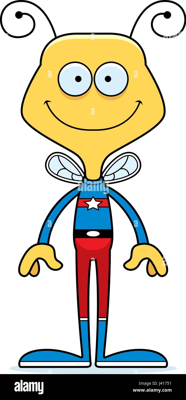 A cartoon superhero bee smiling Stock Vector Image & Art - Alamy
