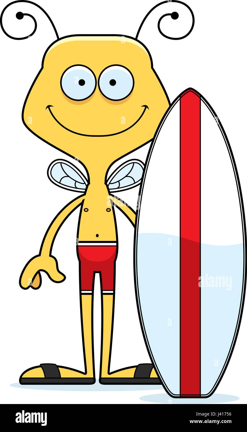 A cartoon surfer bee smiling Stock Vector Image & Art - Alamy