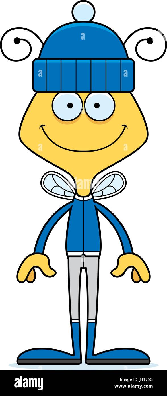 A cartoon winter bee smiling Stock Vector Image & Art - Alamy