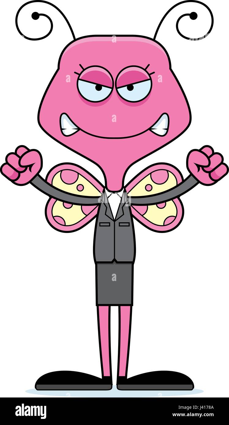 A cartoon businessperson butterfly looking angry Stock Vector Image ...