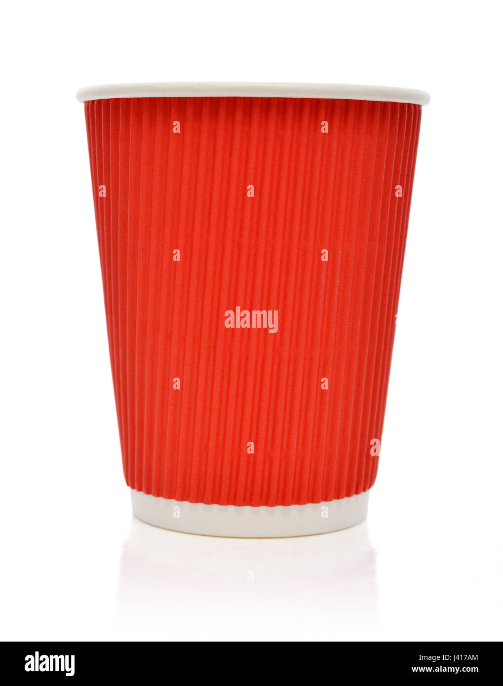 Empty red paper cup isolated on white background Stock Photo - Alamy