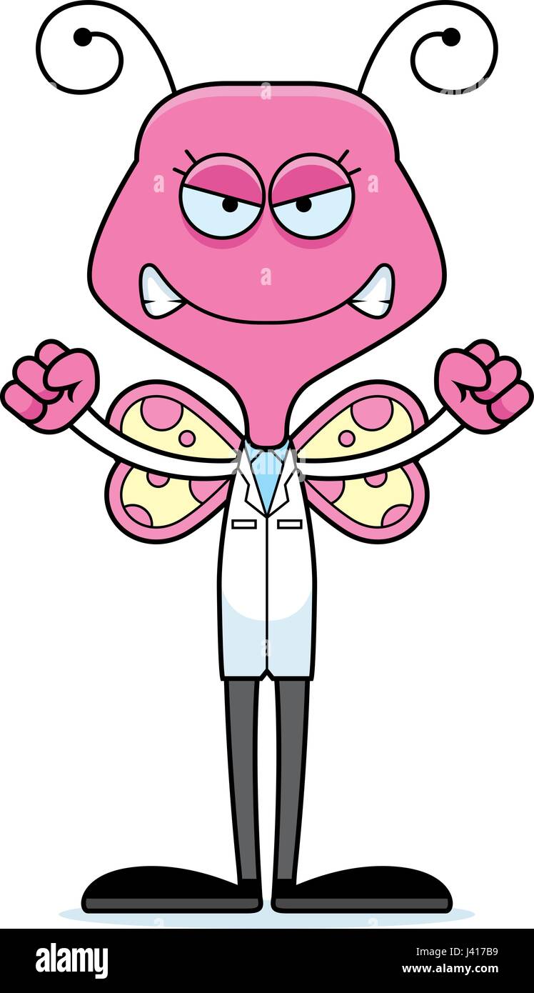 A cartoon scientist butterfly looking angry Stock Vector Image & Art ...