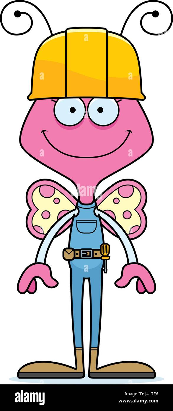 A cartoon construction worker butterfly smiling Stock Vector Image ...