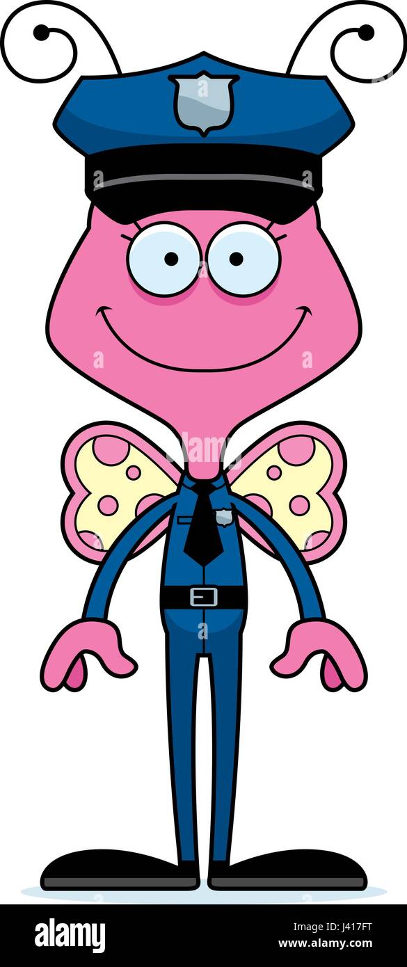 A cartoon police officer butterfly smiling Stock Vector Image & Art - Alamy