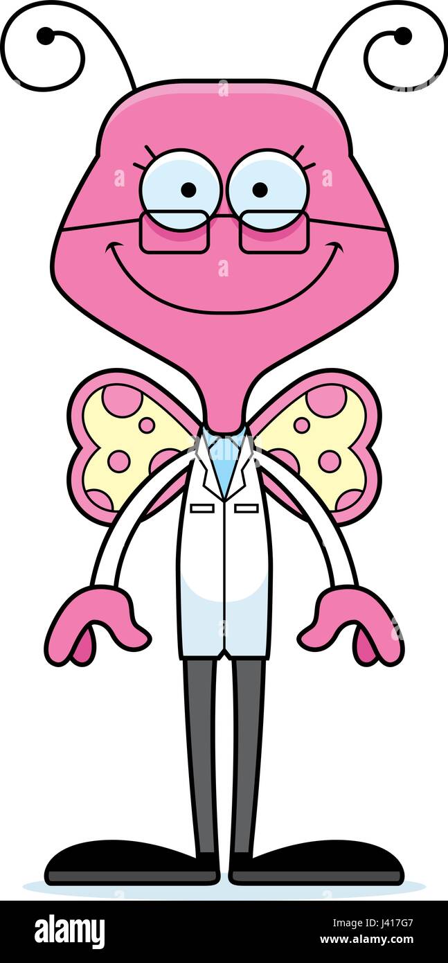 A cartoon scientist butterfly smiling Stock Vector Image & Art - Alamy