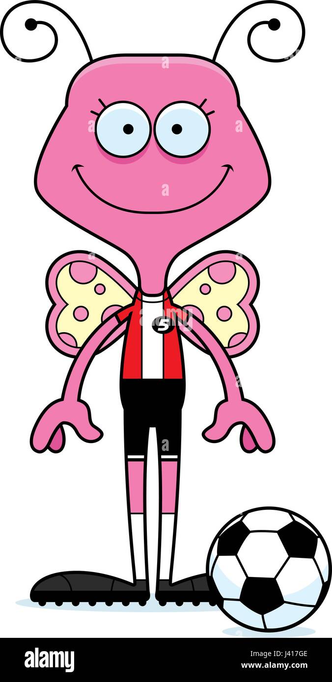 A cartoon soccer player butterfly smiling Stock Vector Image & Art - Alamy
