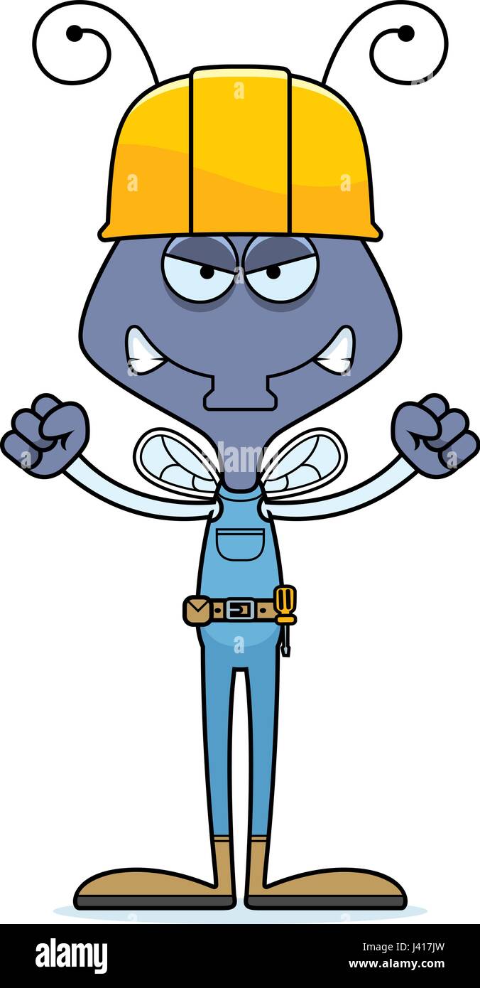 A cartoon construction worker fly looking angry Stock Vector Image ...