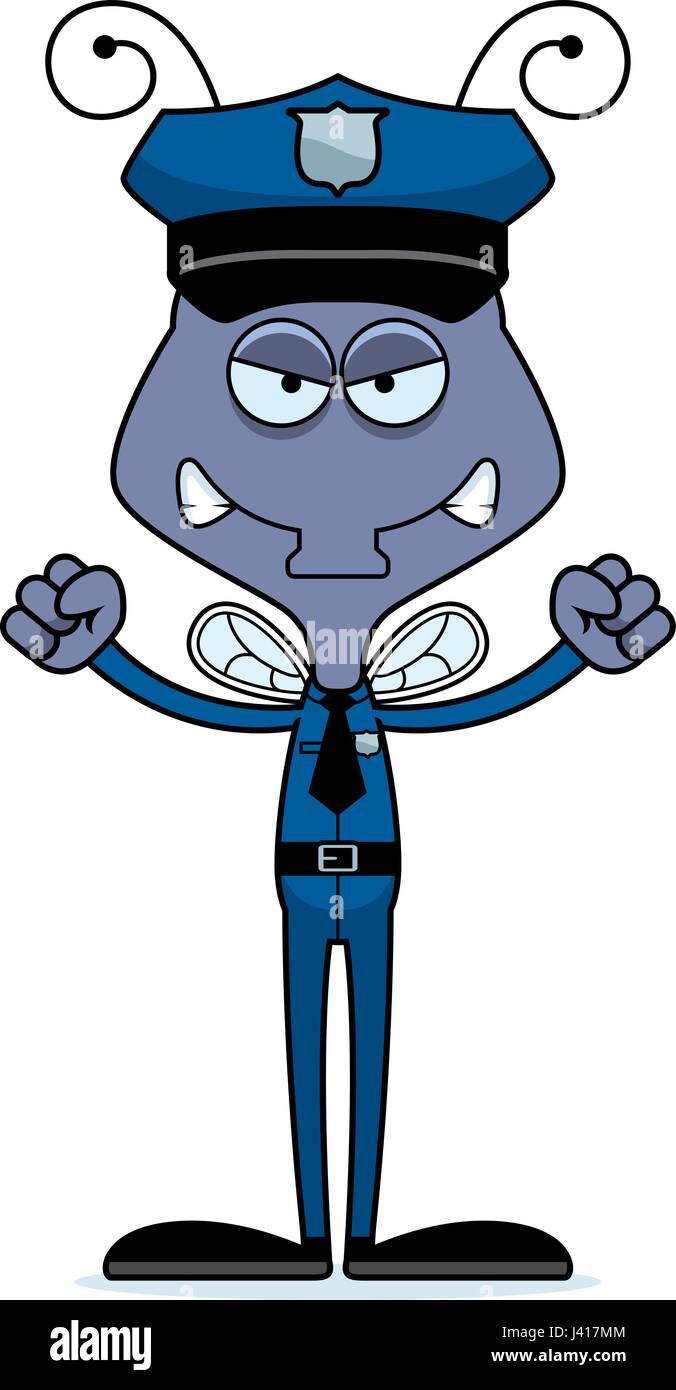 A cartoon police officer fly looking angry Stock Vector Image & Art - Alamy