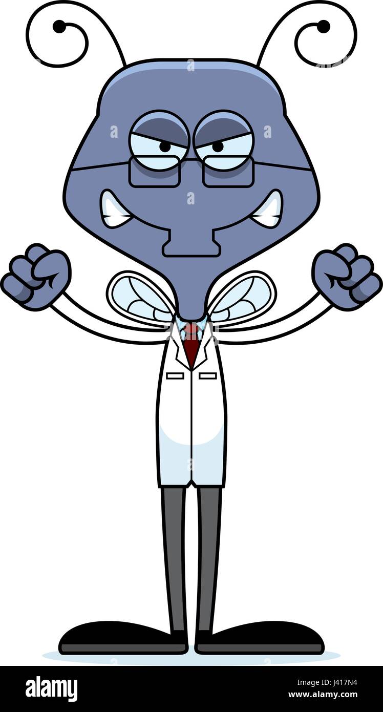 A cartoon scientist fly looking angry Stock Vector Image & Art - Alamy