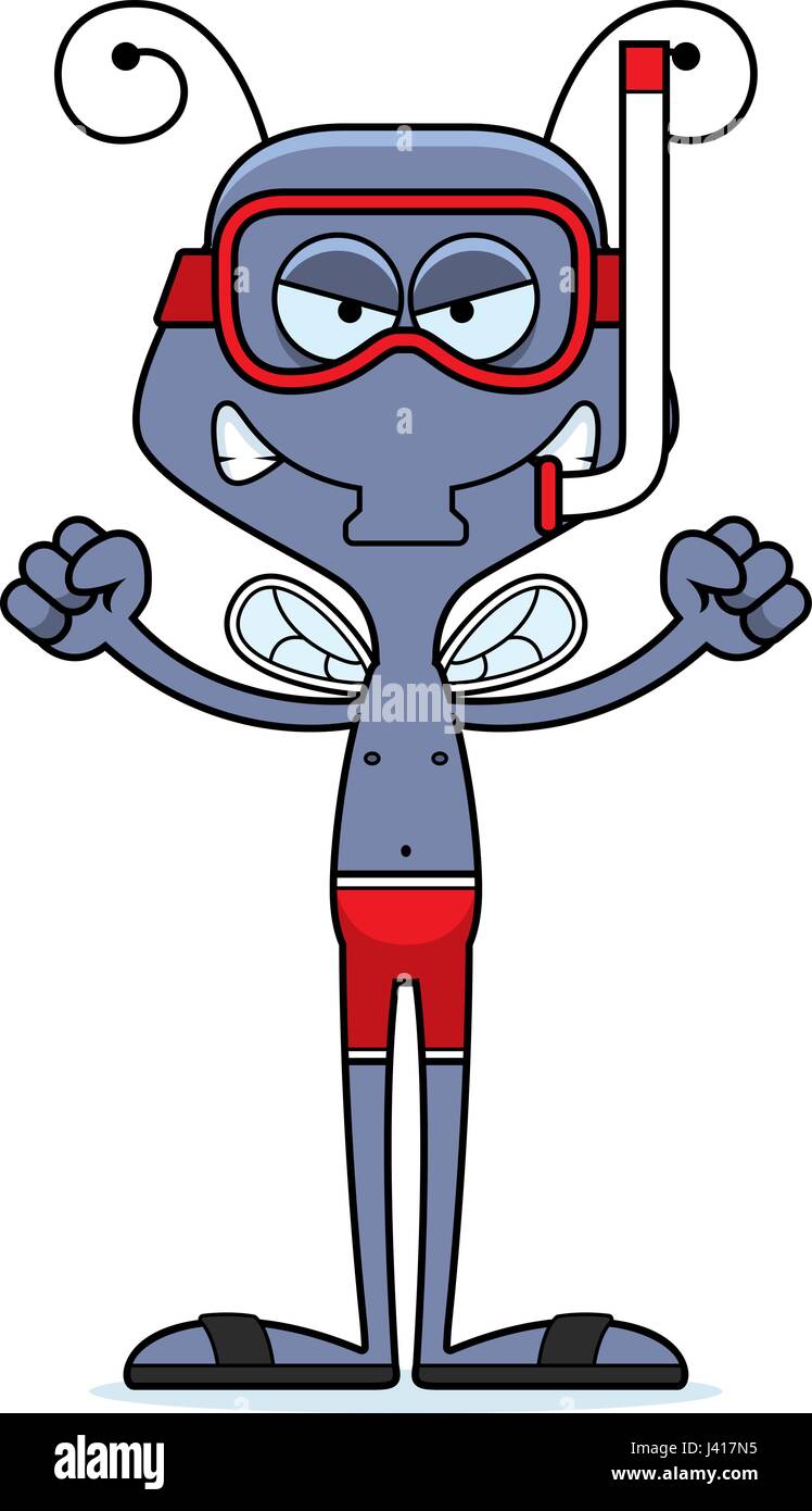 A cartoon snorkeler fly looking angry Stock Vector Image & Art - Alamy