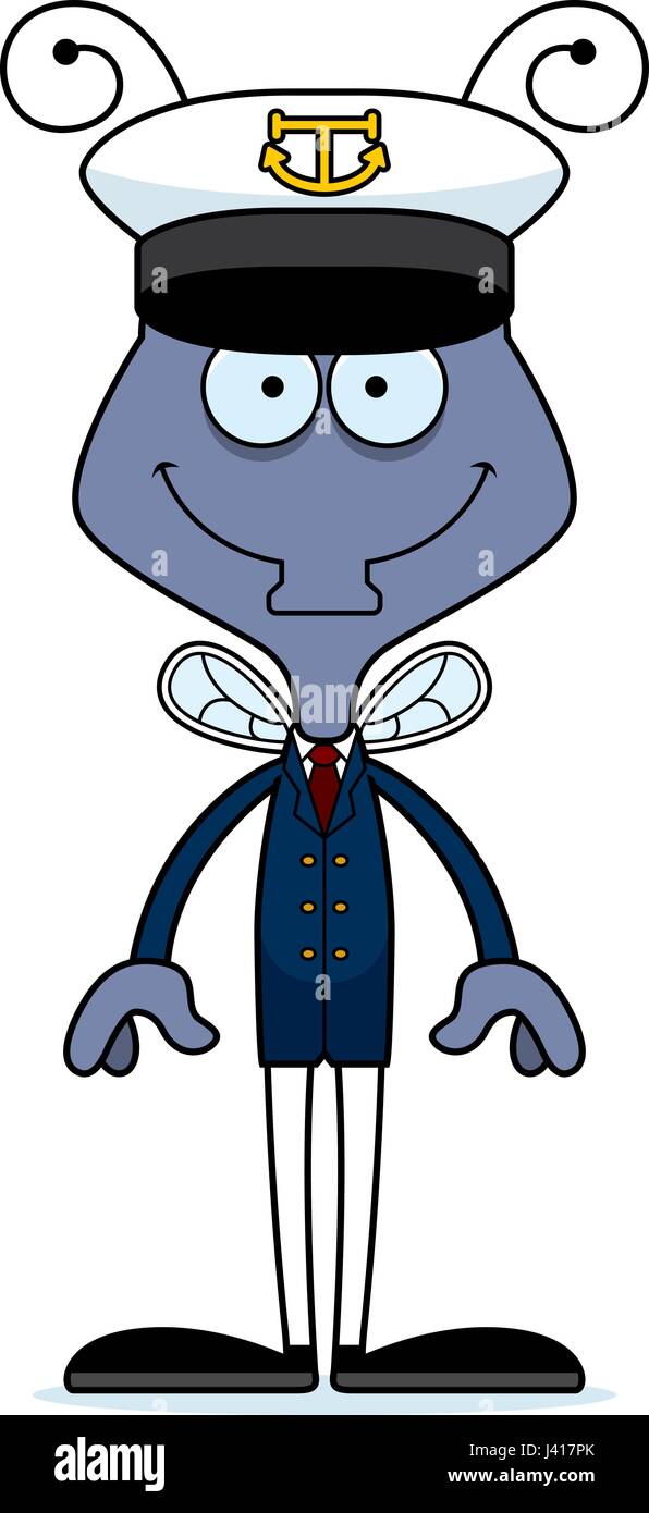 A cartoon boat captain fly smiling Stock Vector Image & Art - Alamy