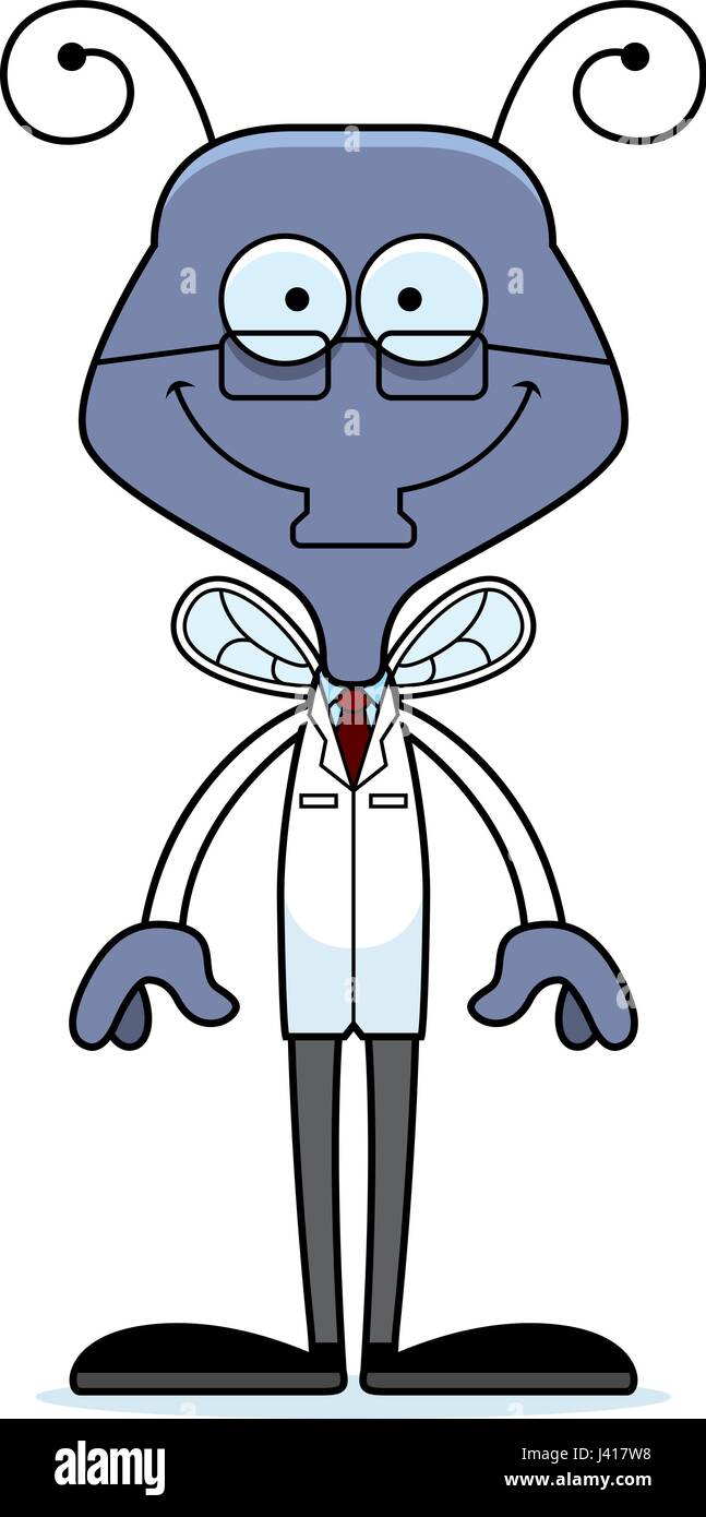 A cartoon scientist fly smiling Stock Vector Image & Art - Alamy