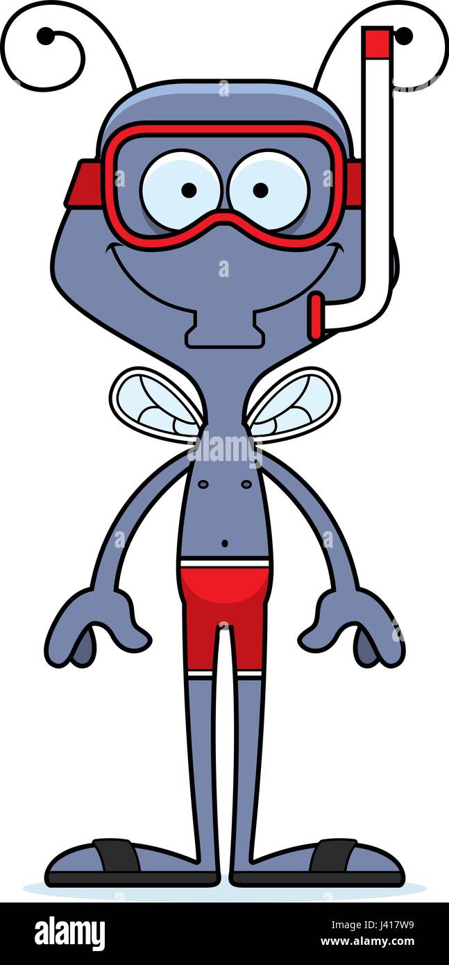 A cartoon snorkeler fly smiling Stock Vector Image & Art - Alamy