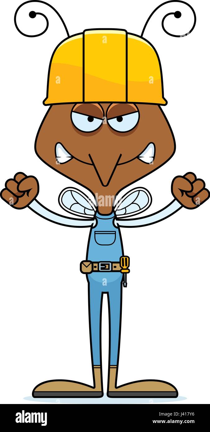 A cartoon construction worker mosquito looking angry Stock Vector Image ...