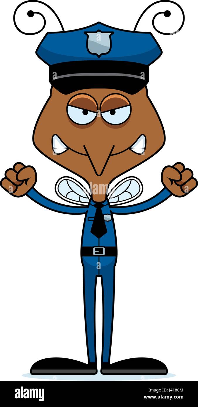 A cartoon police officer mosquito looking angry Stock Vector Image ...