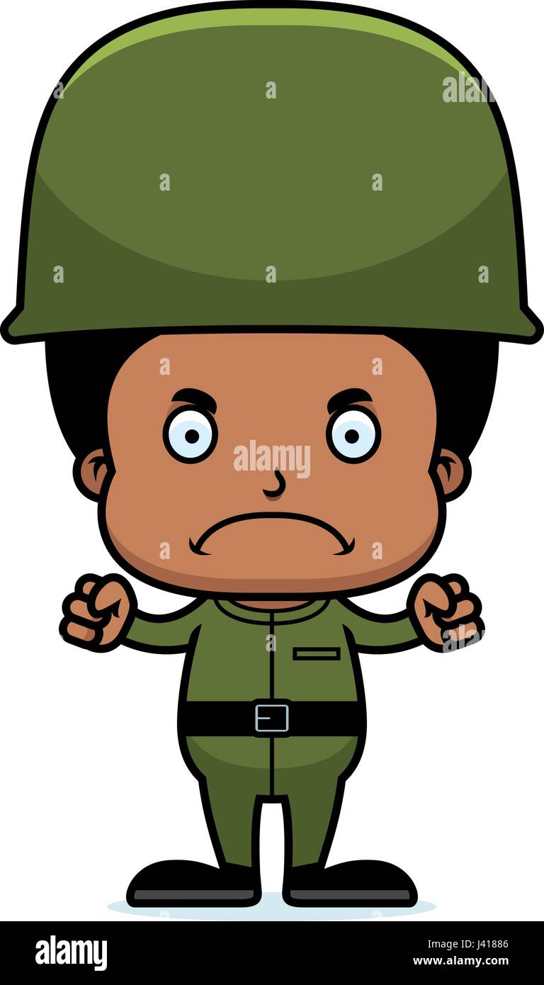A cartoon soldier boy looking angry Stock Vector Image & Art - Alamy