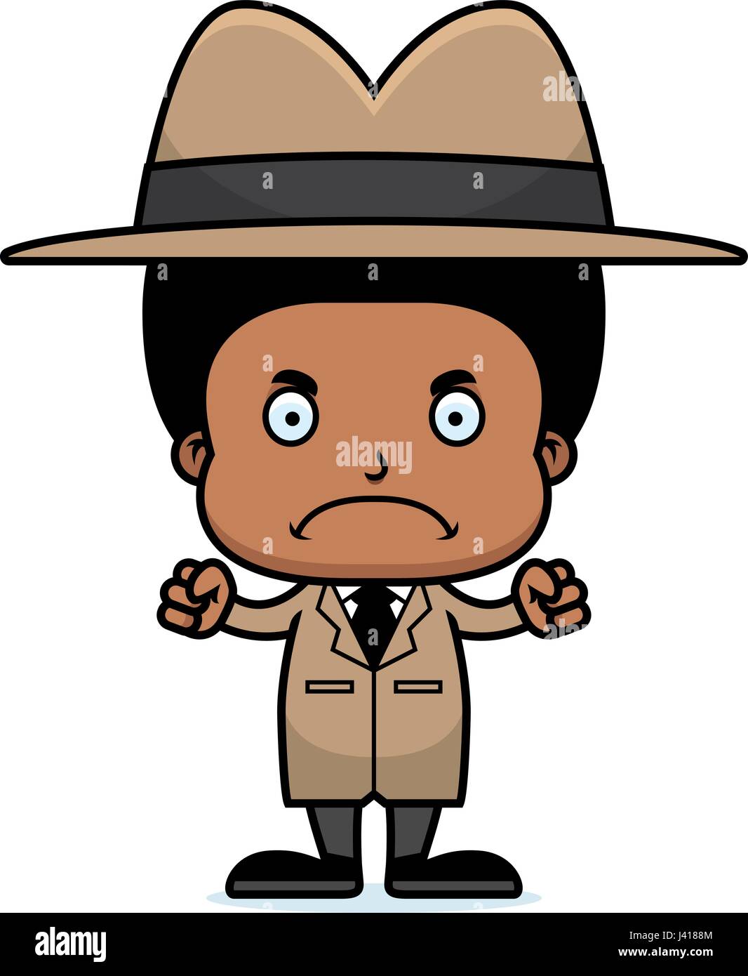 A cartoon detective boy looking angry Stock Vector Image & Art - Alamy