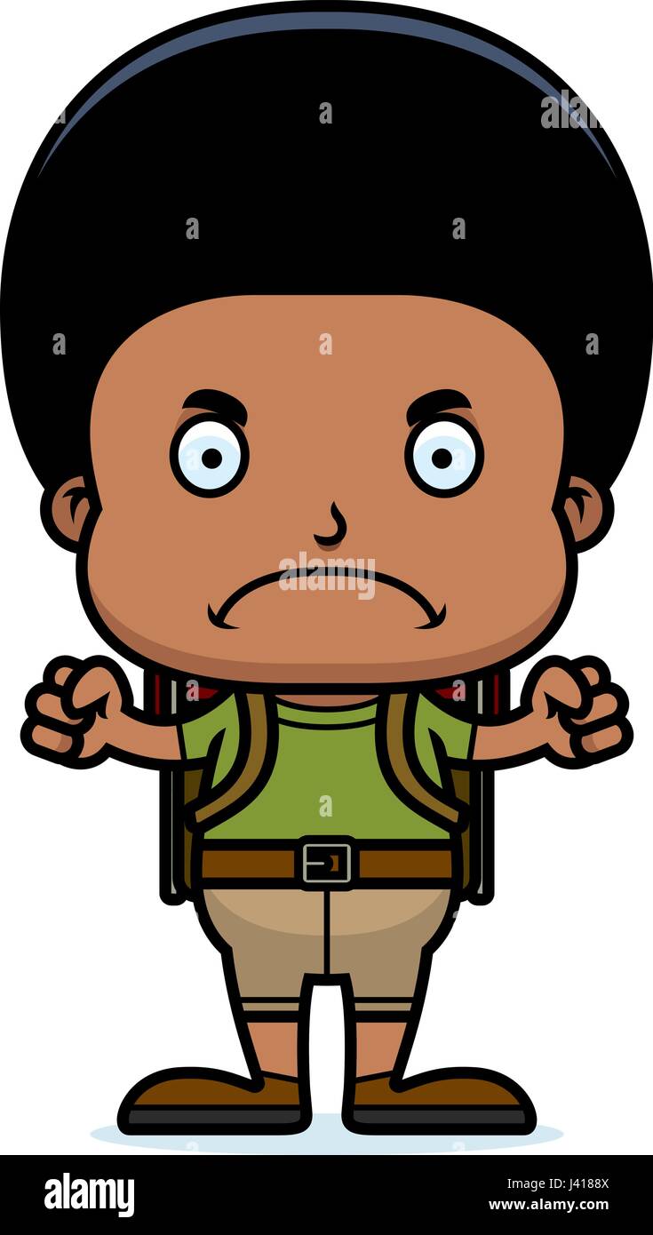 A cartoon hiker boy looking angry Stock Vector Image & Art - Alamy