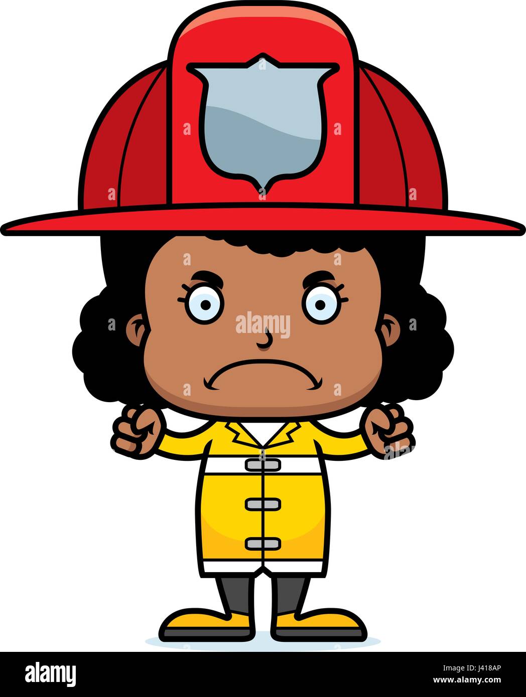 A cartoon firefighter girl looking angry Stock Vector Image & Art - Alamy