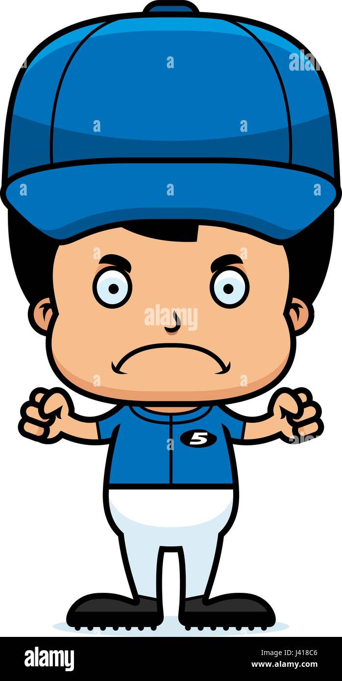 A cartoon baseball player boy looking angry Stock Vector Image & Art ...