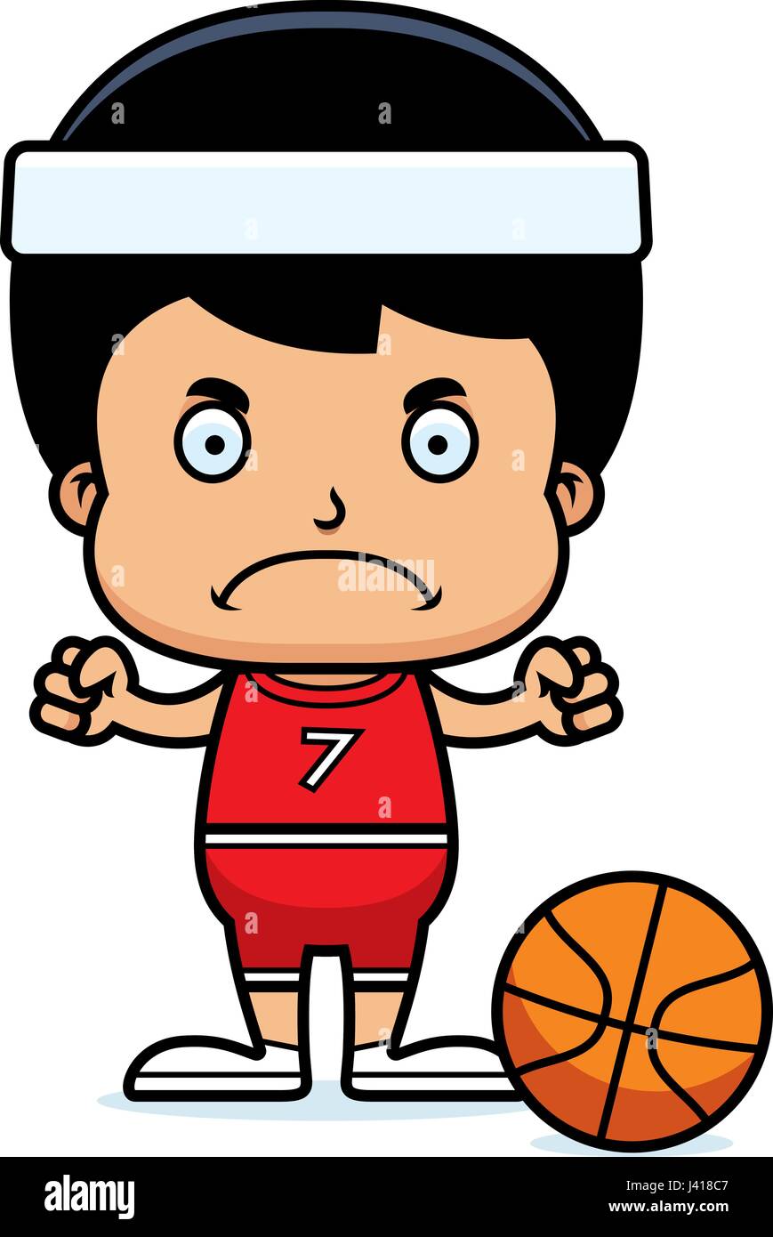A cartoon basketball player boy looking angry Stock Vector Image & Art ...