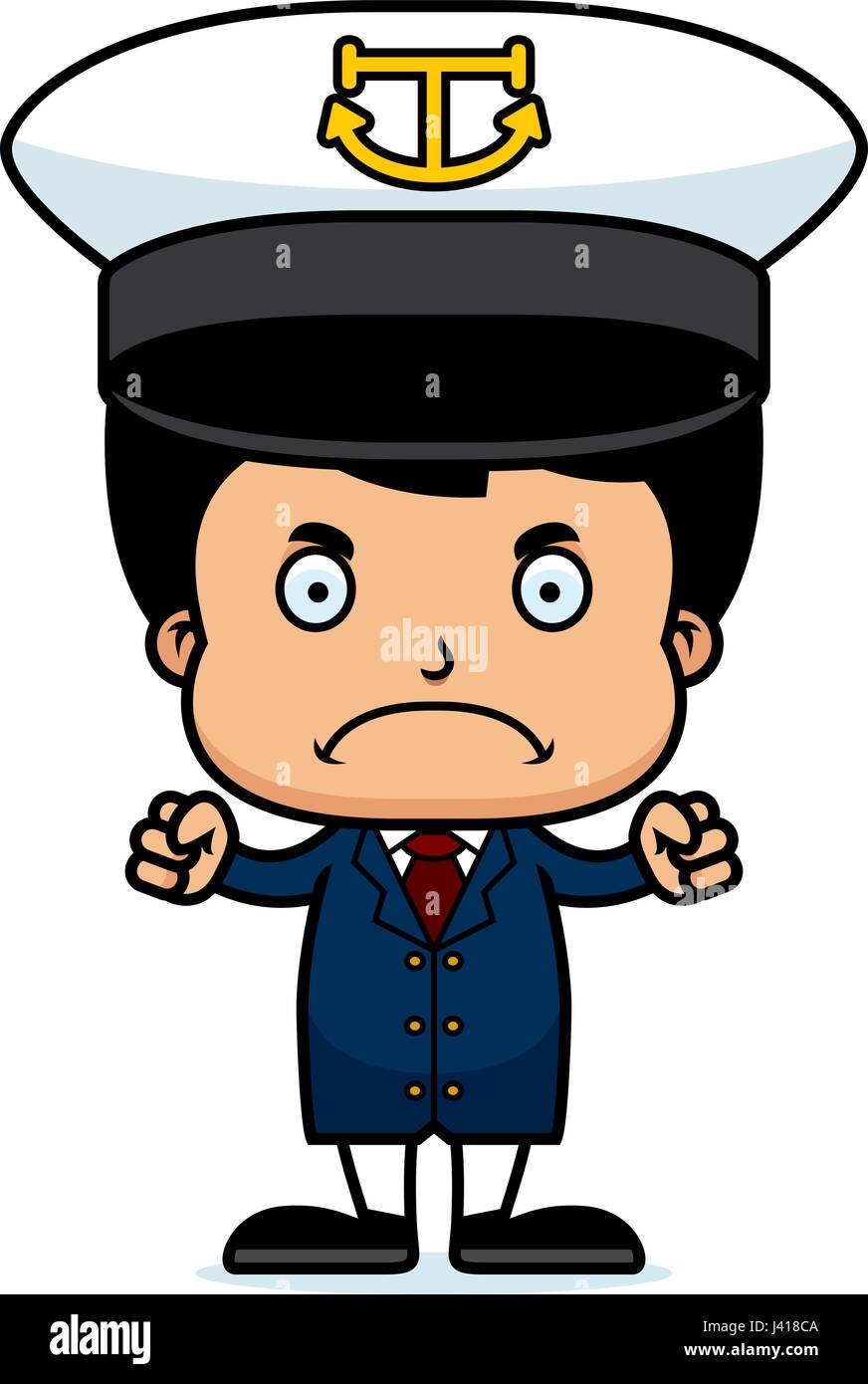 A cartoon boat captain boy looking angry Stock Vector Image & Art - Alamy